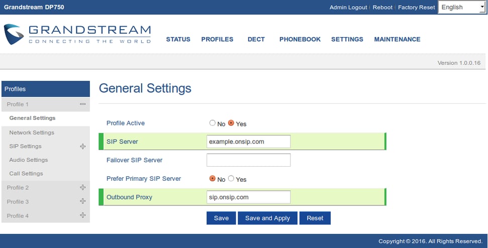 Grandstream DP750 and DP720 – OnSIP Support